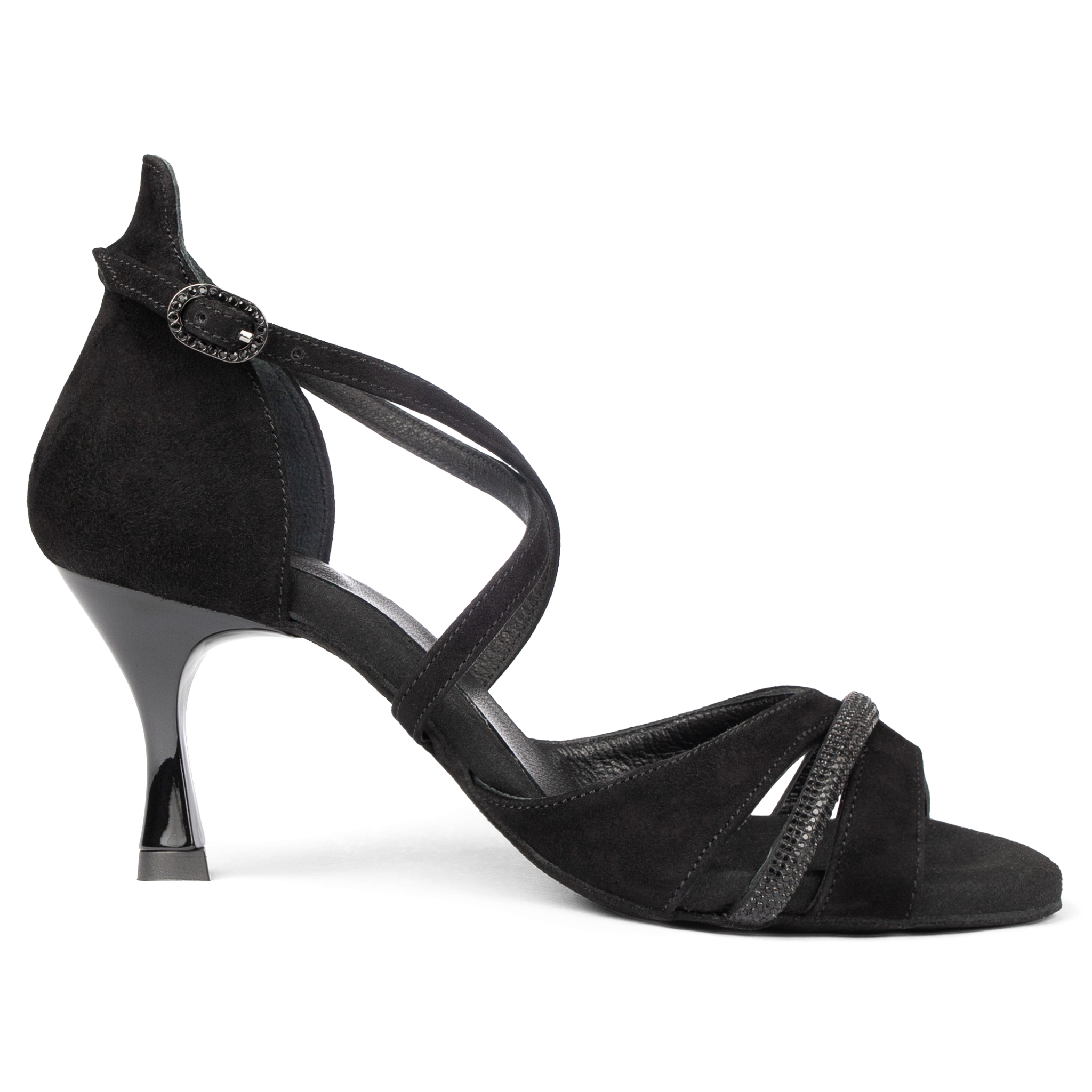 Portdance PD816 60 ⬝ Black Sparkling Strap • Schwarze Tanzsandale mit ...
