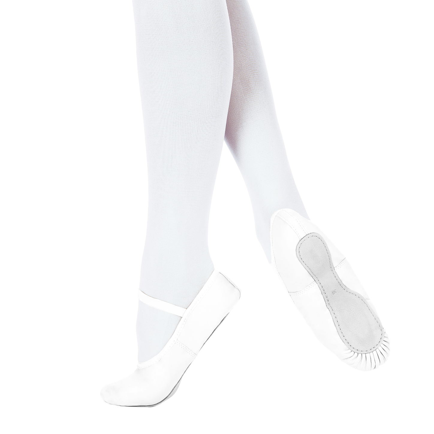 Merlet Eclat ⬝ Blanc • Tanzschläppchen aus Leder, Weiß • Hacke & Spitze