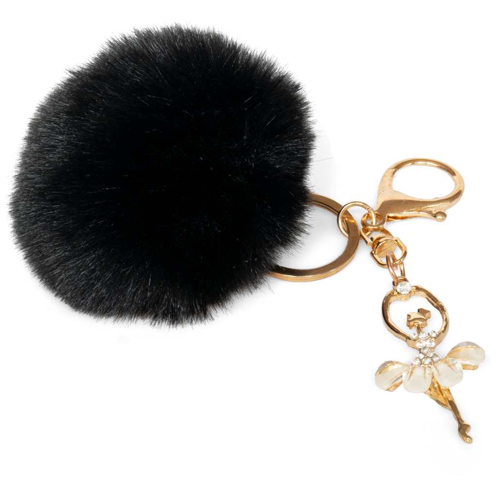 Sheddo JES400 ⬝ Black • Pompom Schlüsselanhänger, Schwarz • Hacke & Spitze